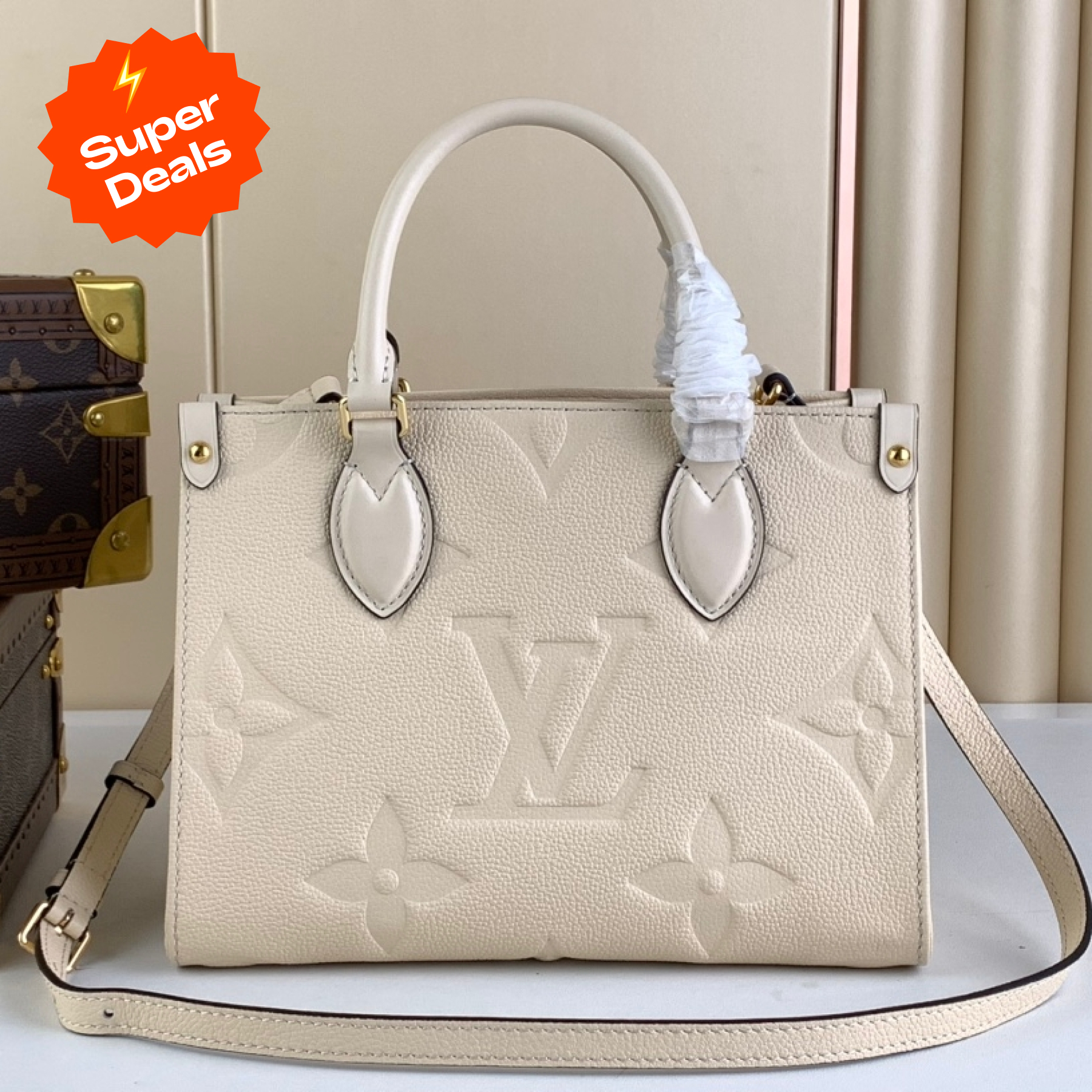 Louis Vuitton Monogram Casual Style Leather Elegant Style Bold Logo Totes