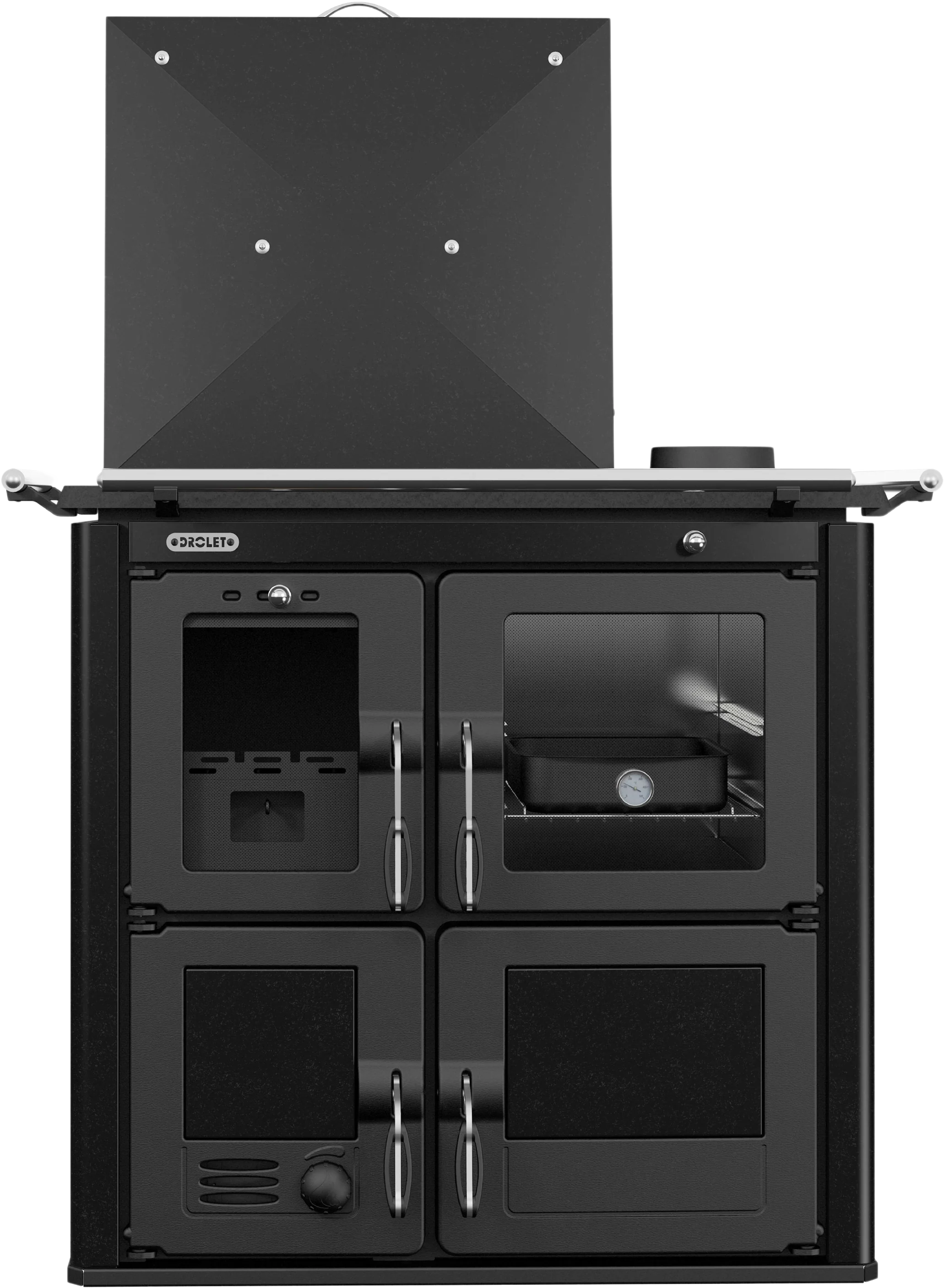 Drolet Outback Chef Wood Burning Cook Stove Cast Iron Hotplate 4 Door ...