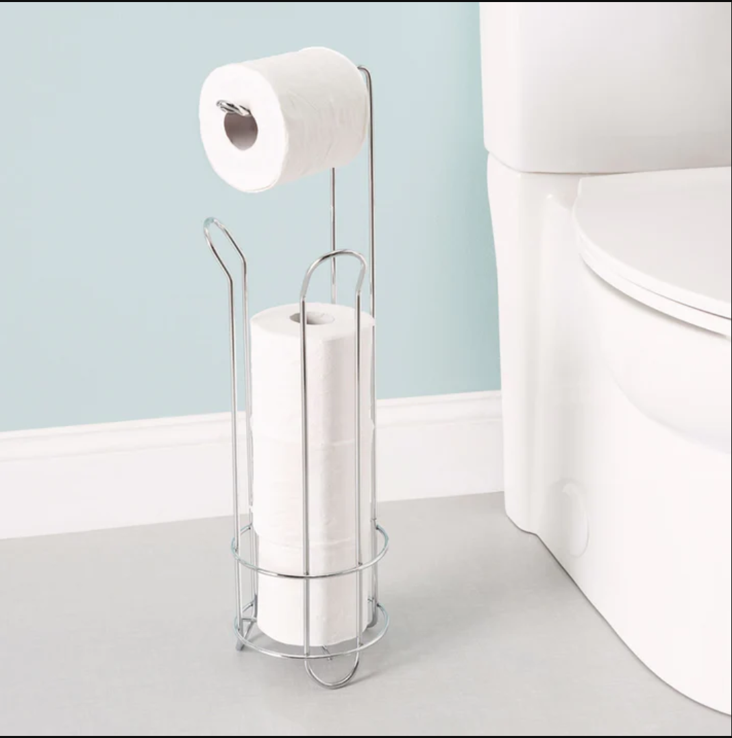 Free-Standing Heavy Duty Sleek Dispensing Toilet Paper Holder, Chrome ...