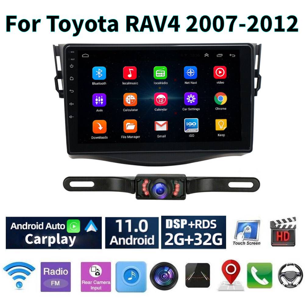 Car Radio Stereo for Toyota RAV4 2007-2012, 9" Touchscreen Android 11 ...