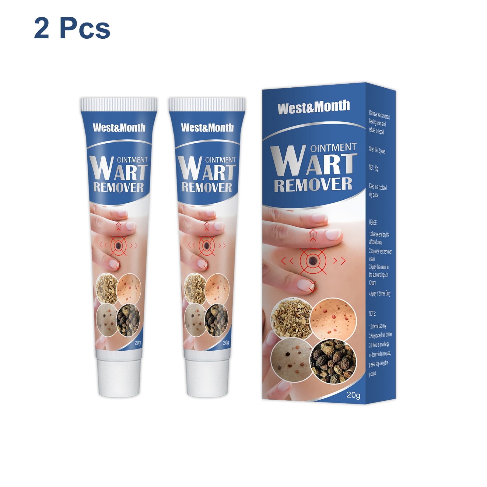 Disiflp 2 Pcs Wart Cream Gram Wart Cream Skin Care Flat Wart Ointment ...