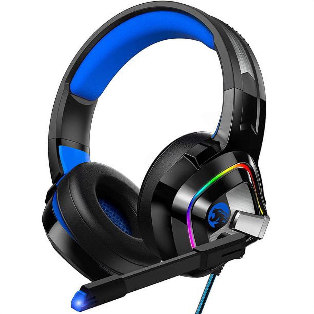PS4 Gaming Headset with Noise-Canceling Mic, Stereo Sound and RGB Light ...