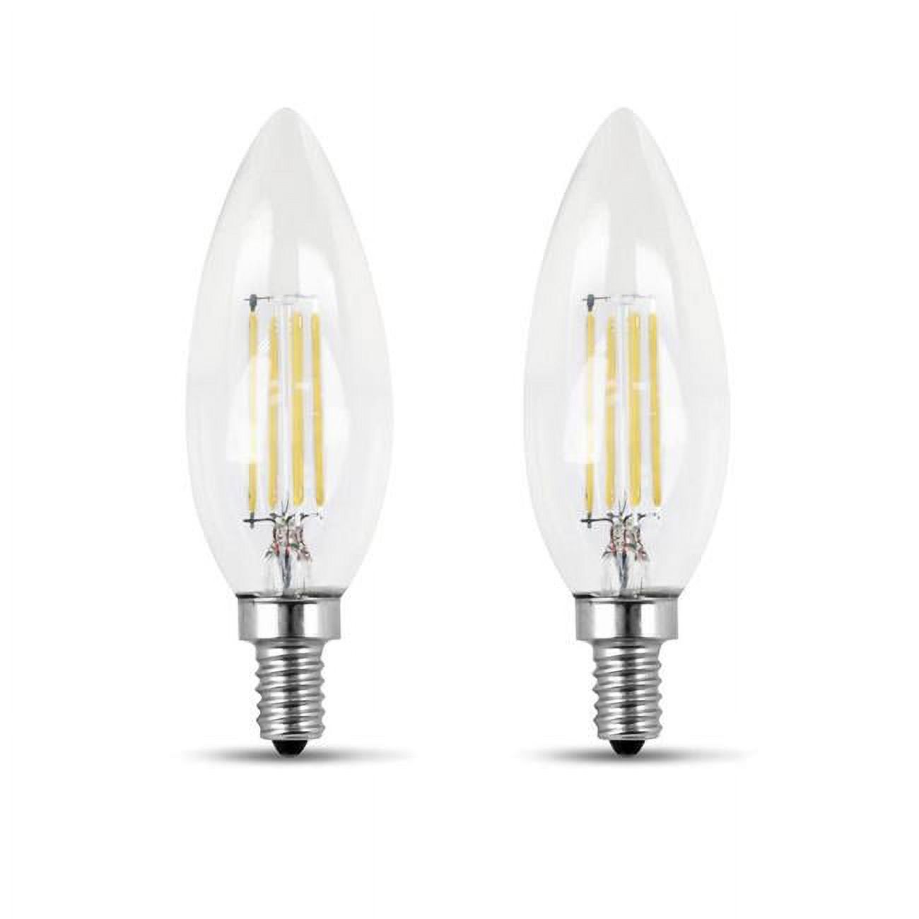 Feit B10 E12 (Candelabra) LED Bulb Soft White 60 Watt Equivalence 2 pk ...