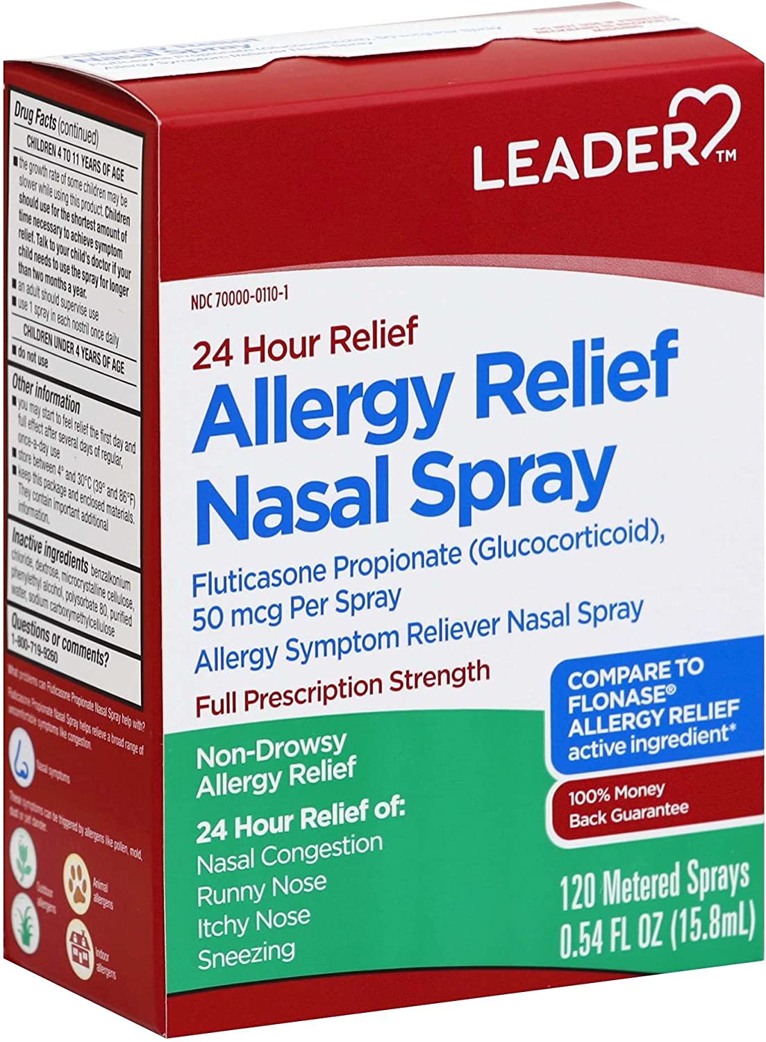 Leader Allergy Relief Nasal Spray, 24hr, 120 Sprays - Overstock Kansas ...