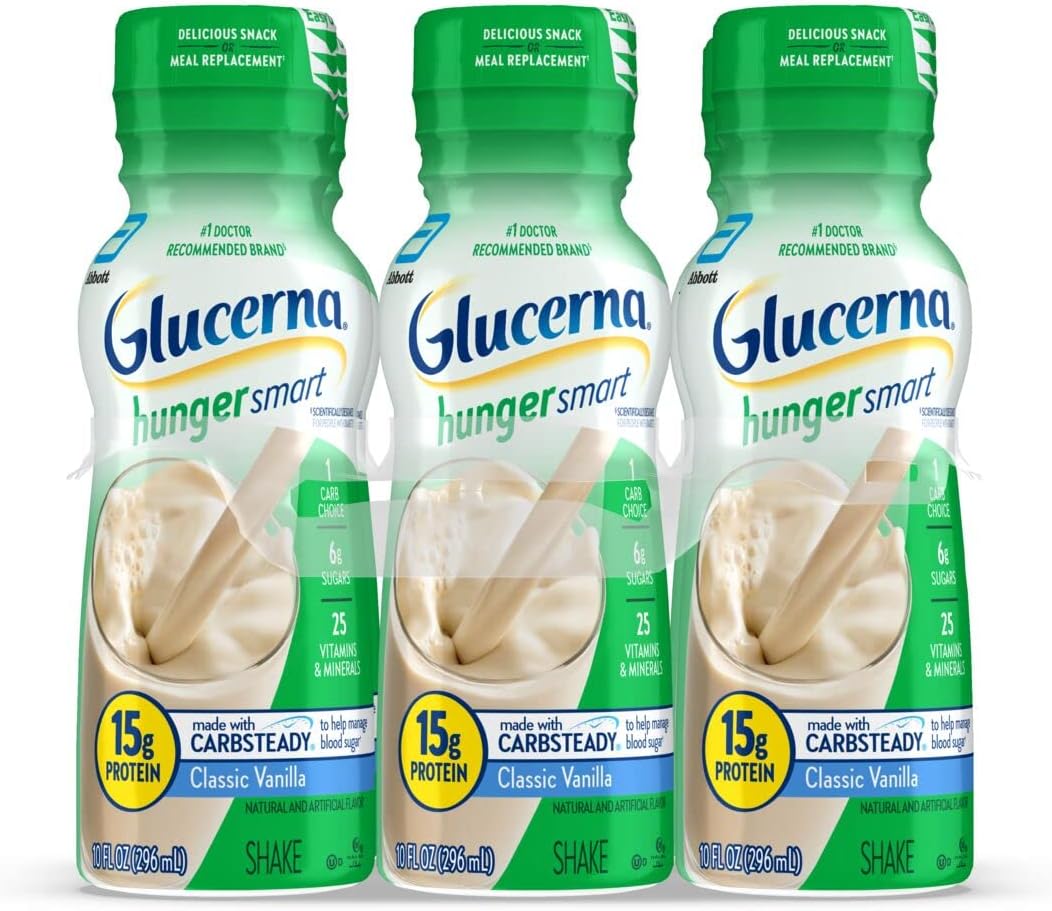 Glucerna Hunger Smart Diabetic Protein Shake, Classic Vanilla, 10 fl oz ...