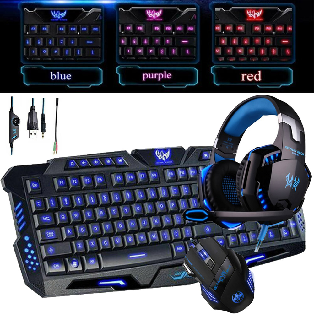 3 in 1 Gaming Keyboard and Game Mouse and Gaming Headset with ...