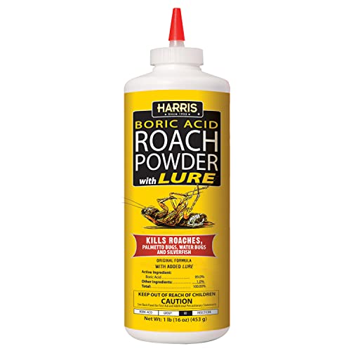 HARRIS Boric Acid Roach and Silverfish Killer Powder w/Lure for Insects ...