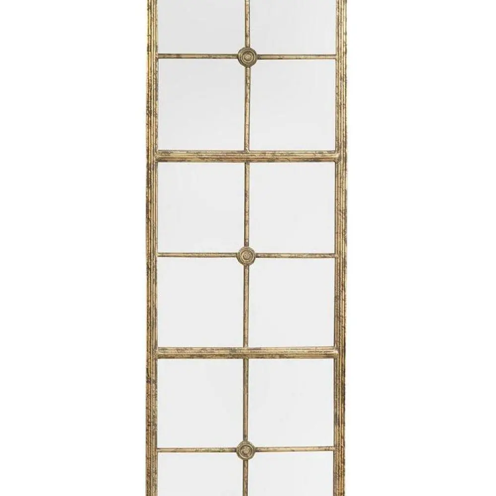 Woven Paths Divided Rectangle Mirror with Distressed Gold Frame ...