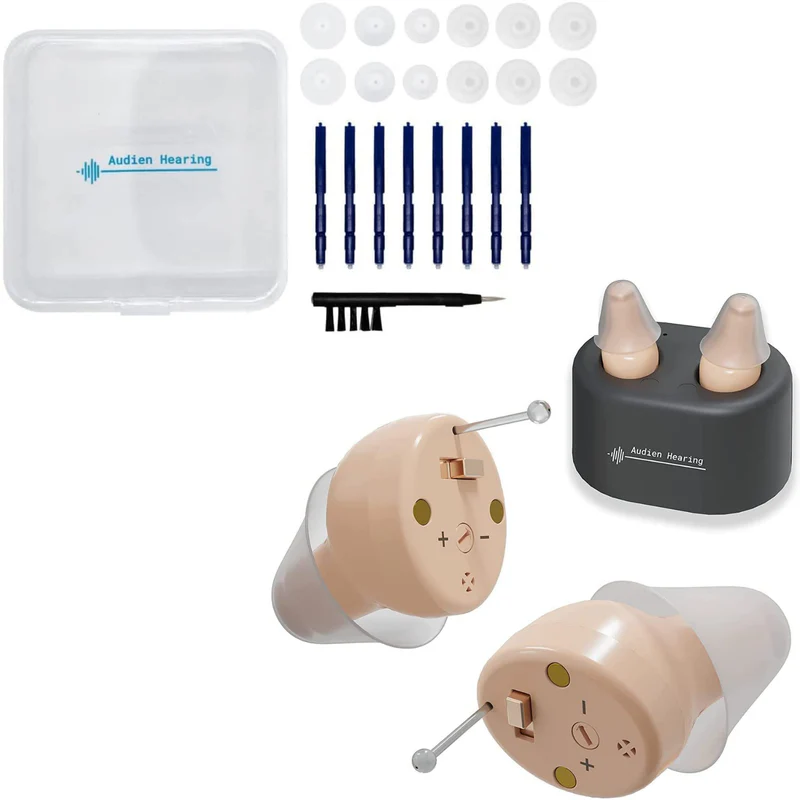 Audien Hearing ATOM Rechargeable Hearing Amplifier + Accessory Kit ...