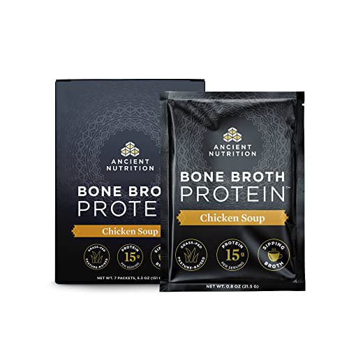 Bone Broth Protein Powder by Ancient Nutrition, Chicken Soup Packets ...