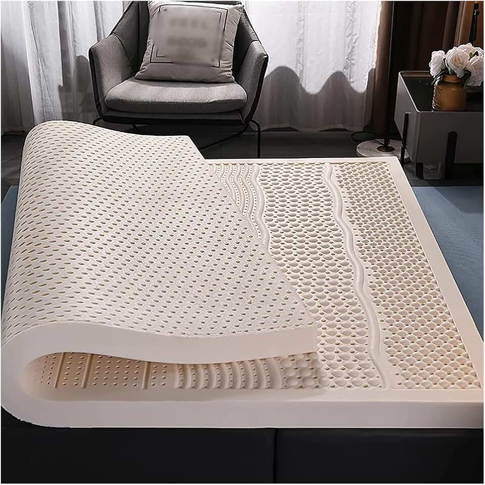 Premium Natural Latex Mattress Topper, Medium Firm with Organic Cotton ...