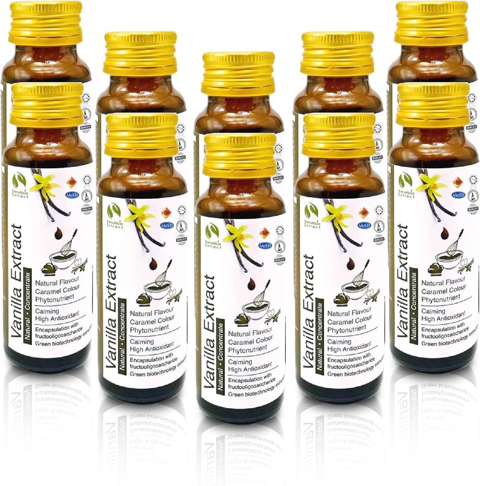 (10 x 60g) Pure Vanilla Extract Liquid| Natural Fruit extract | GMP ...