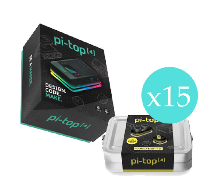 pi-top [4] with Raspberry Pi 4 (4GB) and Foundation kit 15 Unit Bundle ...