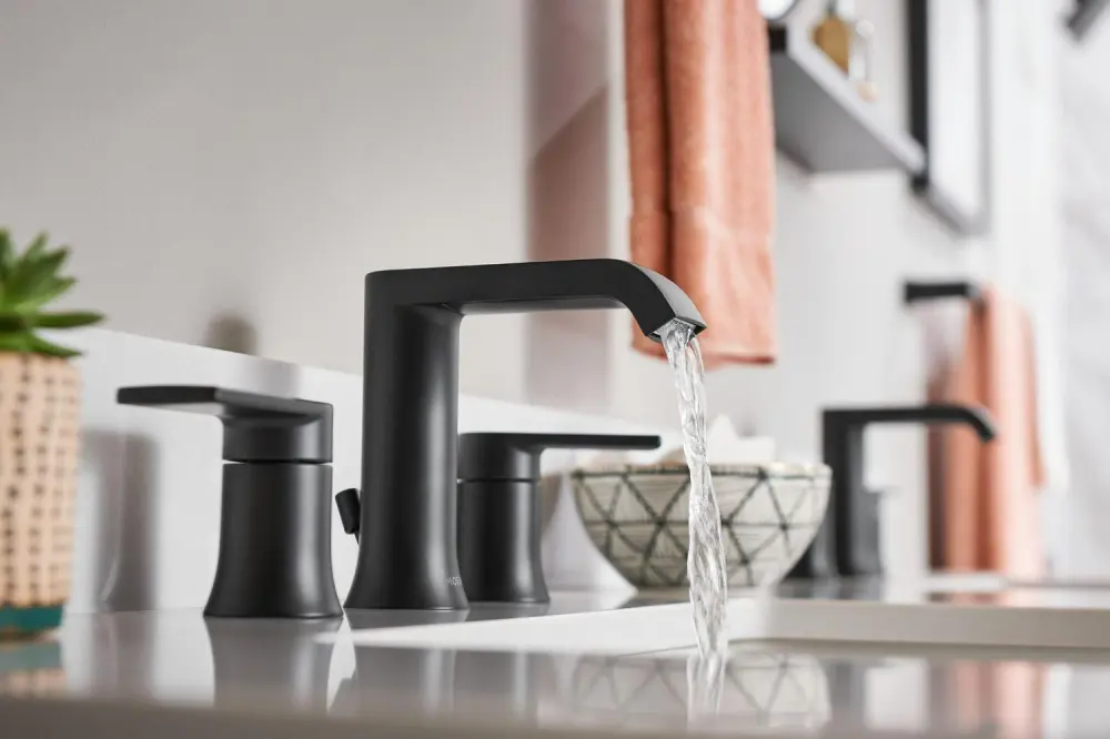 Moen Genta LX Matte Black Widespread 2-handle WaterSense Bathroom Sink ...