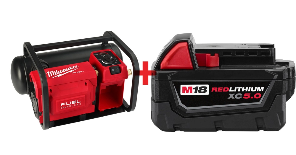 Milwaukee M18 FUEL 2-Gallon Cordless Compact Quiet 68db Compressor with ...