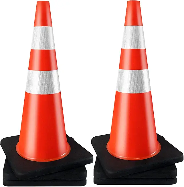 Traffic Cones 28 inch 6 Pack Heavy Duty Safety Cones Orange with ...