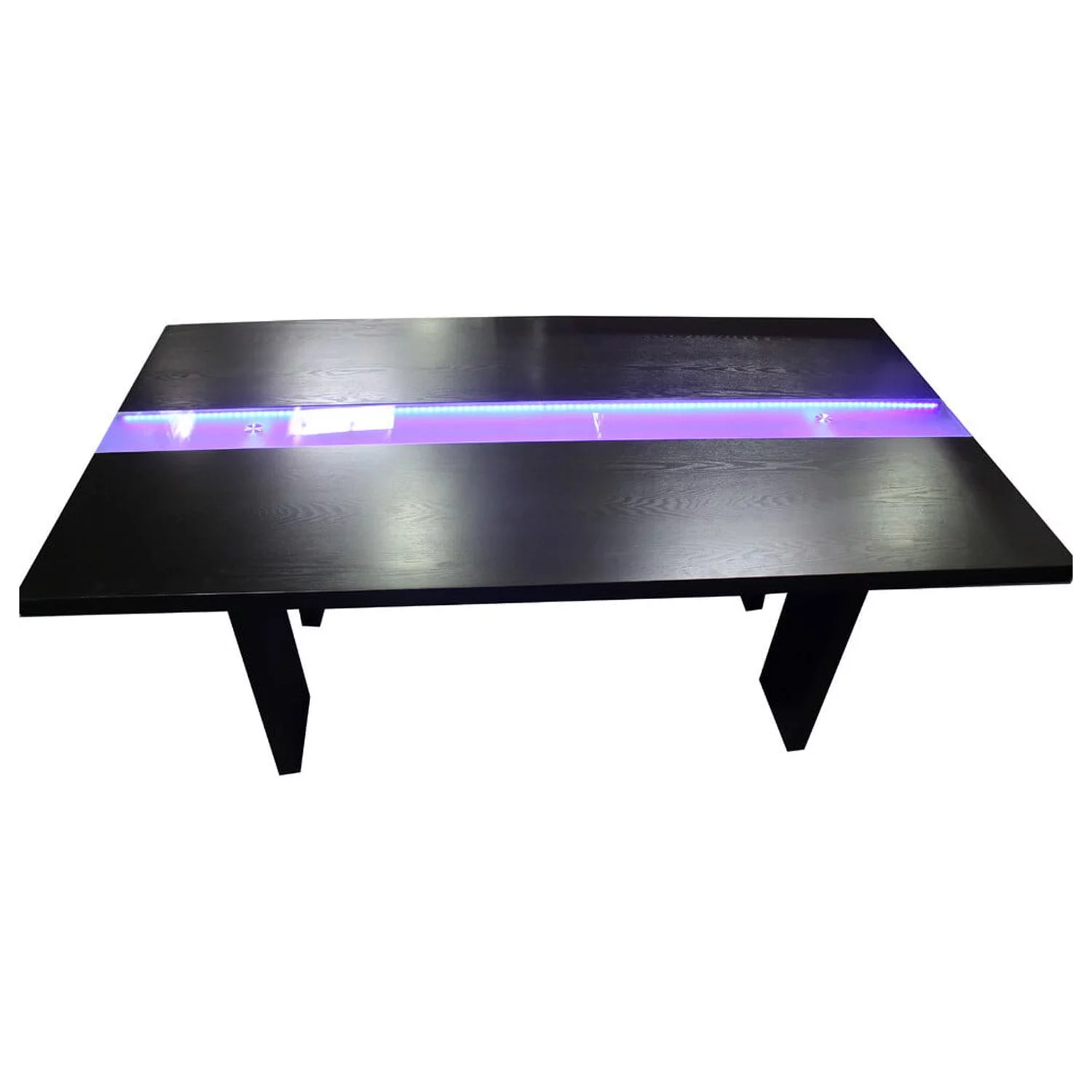 Best Master Zendaya Solid Wood Dining Table in Black Wood with LED ...