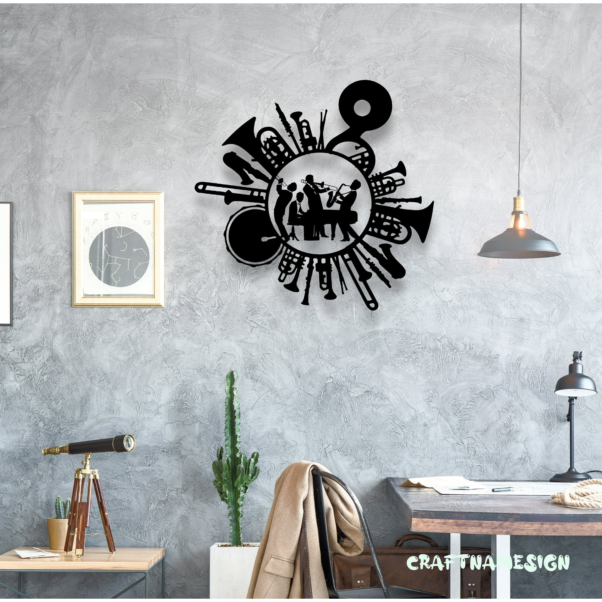 Craftnamesign Jazz Band Metal Wall Art LED Light, Music Band Sign ...