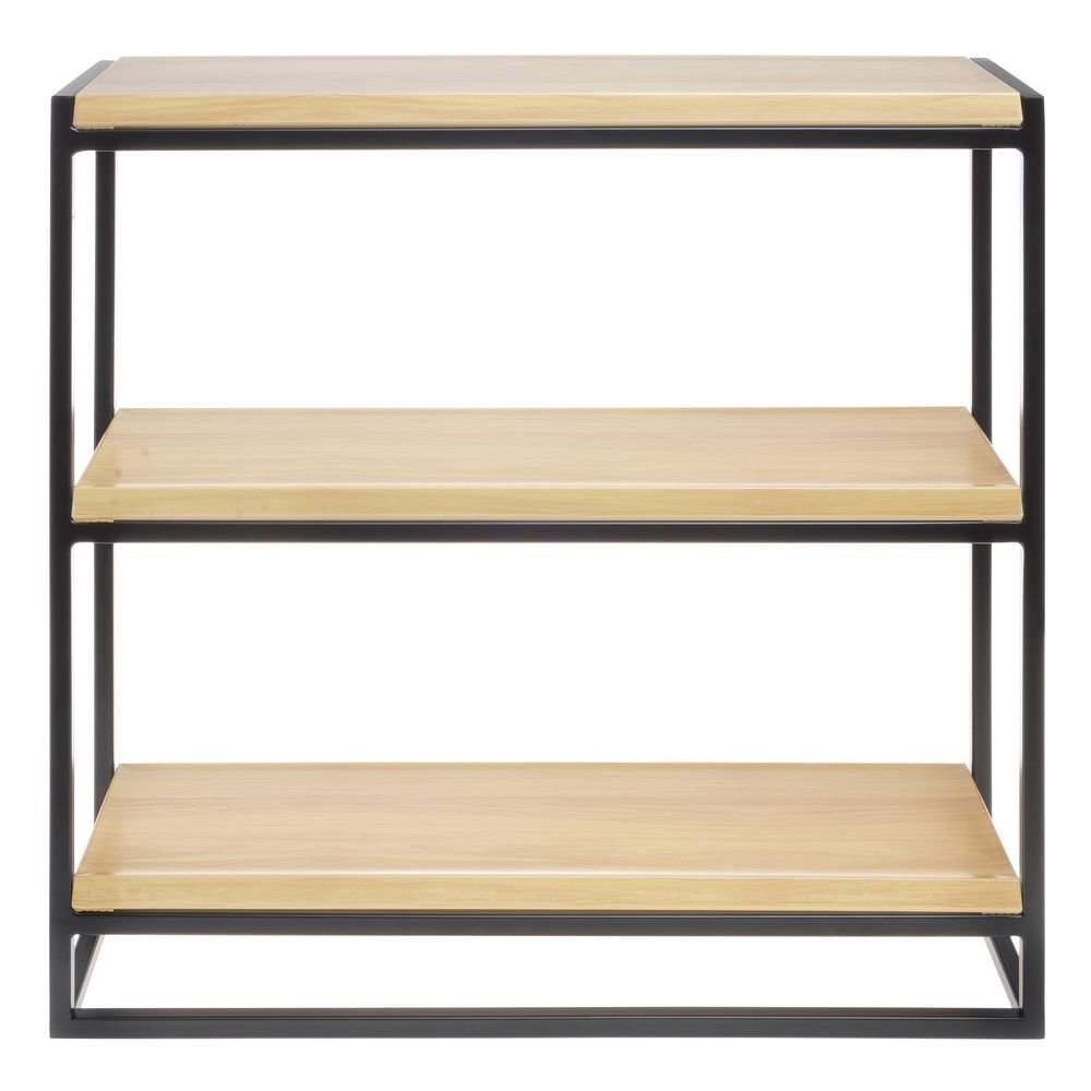 HUBERT 3-Tier Display Shelf with Butcher Block Shelves - 21" L x 6 2/5 ...