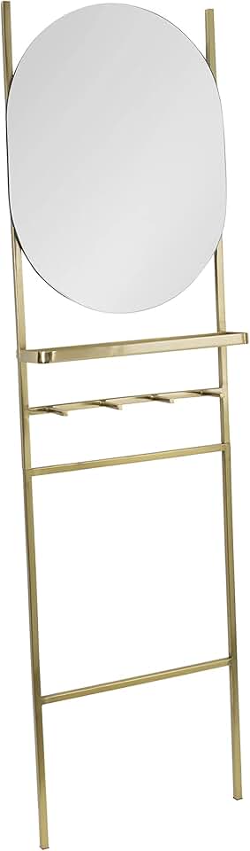 Kate and Laurel Noka Leaning Ladder Mirror, 18 x 5 x 67, Gold ...