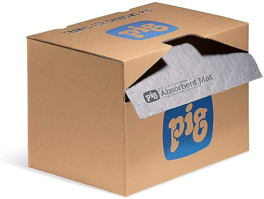 New Pig 4 in 1 Absorbent Mat Roll in Dispenser Box - 16" x 80' - 9 ...