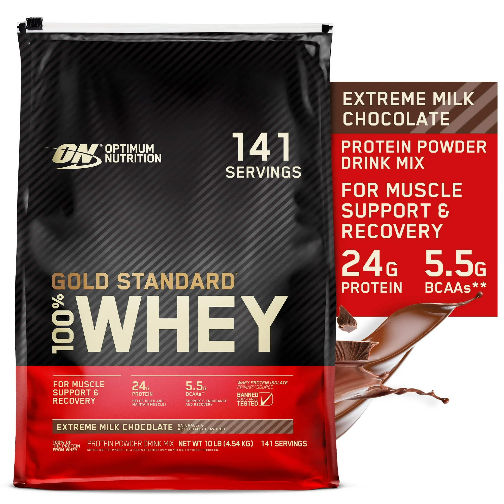 Optimum Nutrition, Gold Standard 100% Whey Protein Powder, Extreme Milk ...