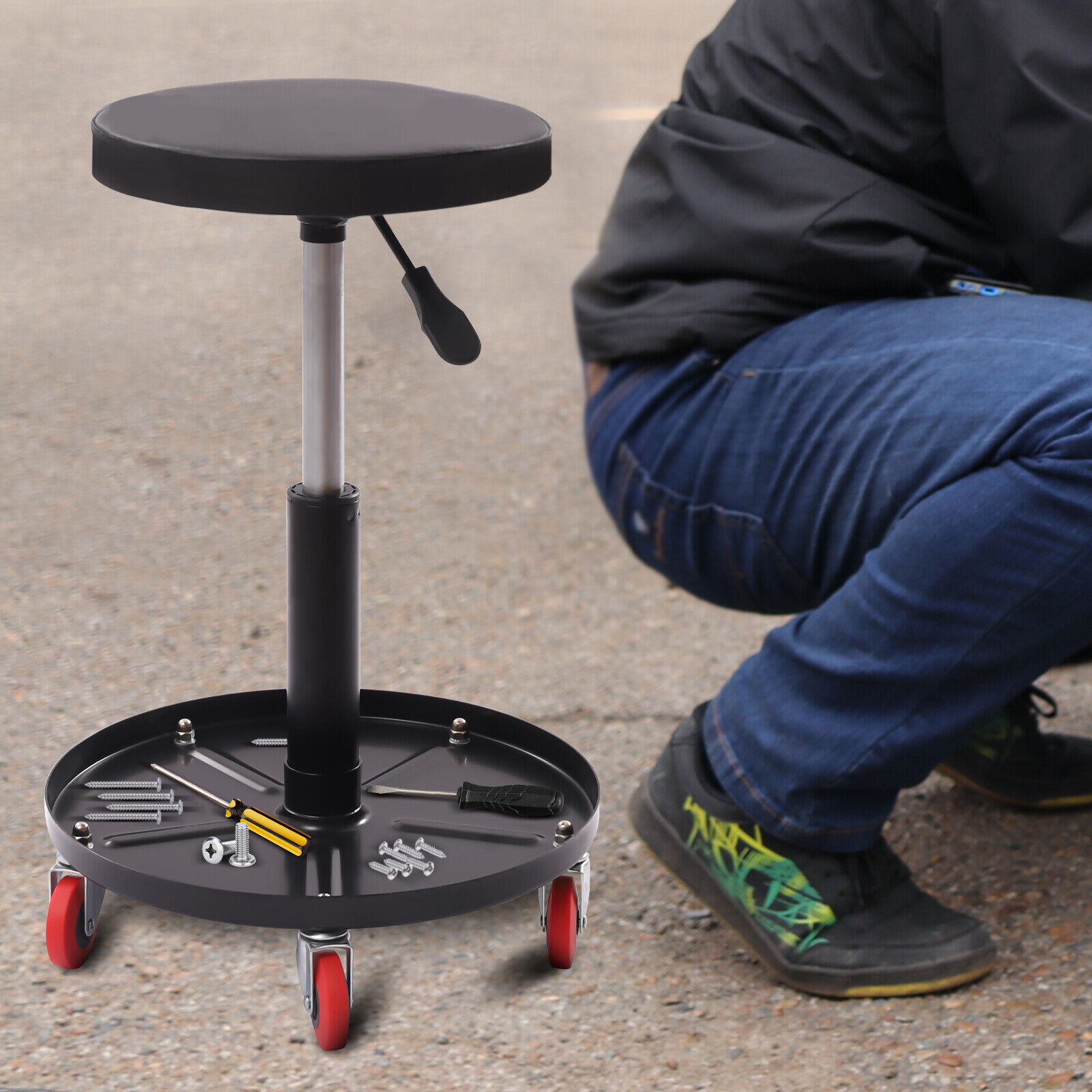 Mechanic Creeper Rolling Seat Work Shop Repair Chair Roller Chair w ...