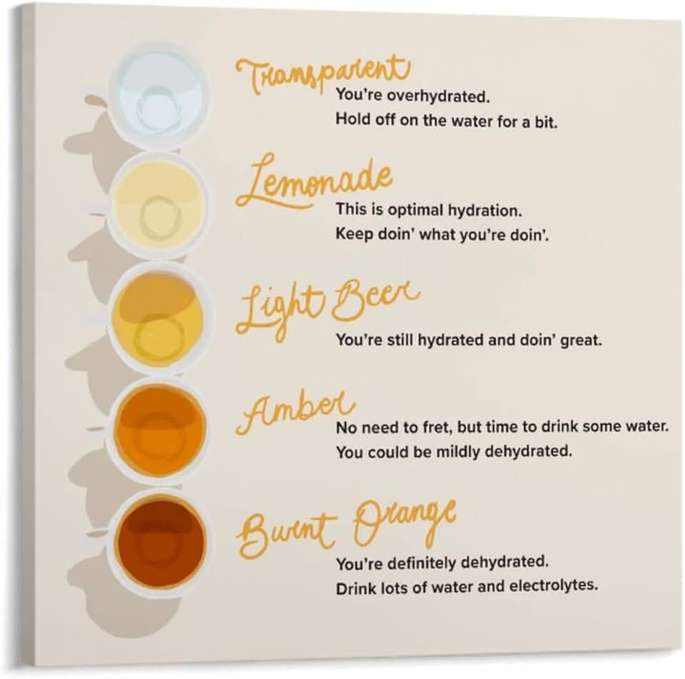 Urine Hydration Chart Poster Urine And Water Analysis Chart Art Poster ...