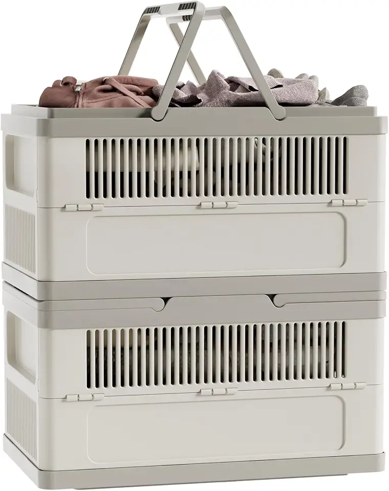 Upgrade 86L Large Foldable Laundry Basket 2 Section, Dirty Clothes ...