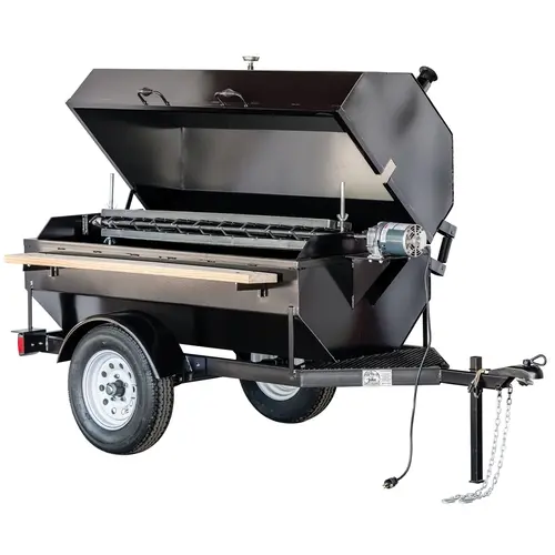 102" Towable Charcoal BBQ Grill & Rotisserie 15 Sq.Ft Grill - Overstock ...