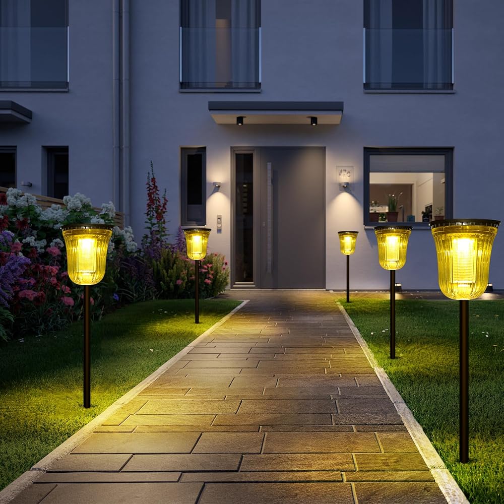 Solar Pathway Lights Outdoor 10 Pack, Super Bright Solar Lights Outdoor ...