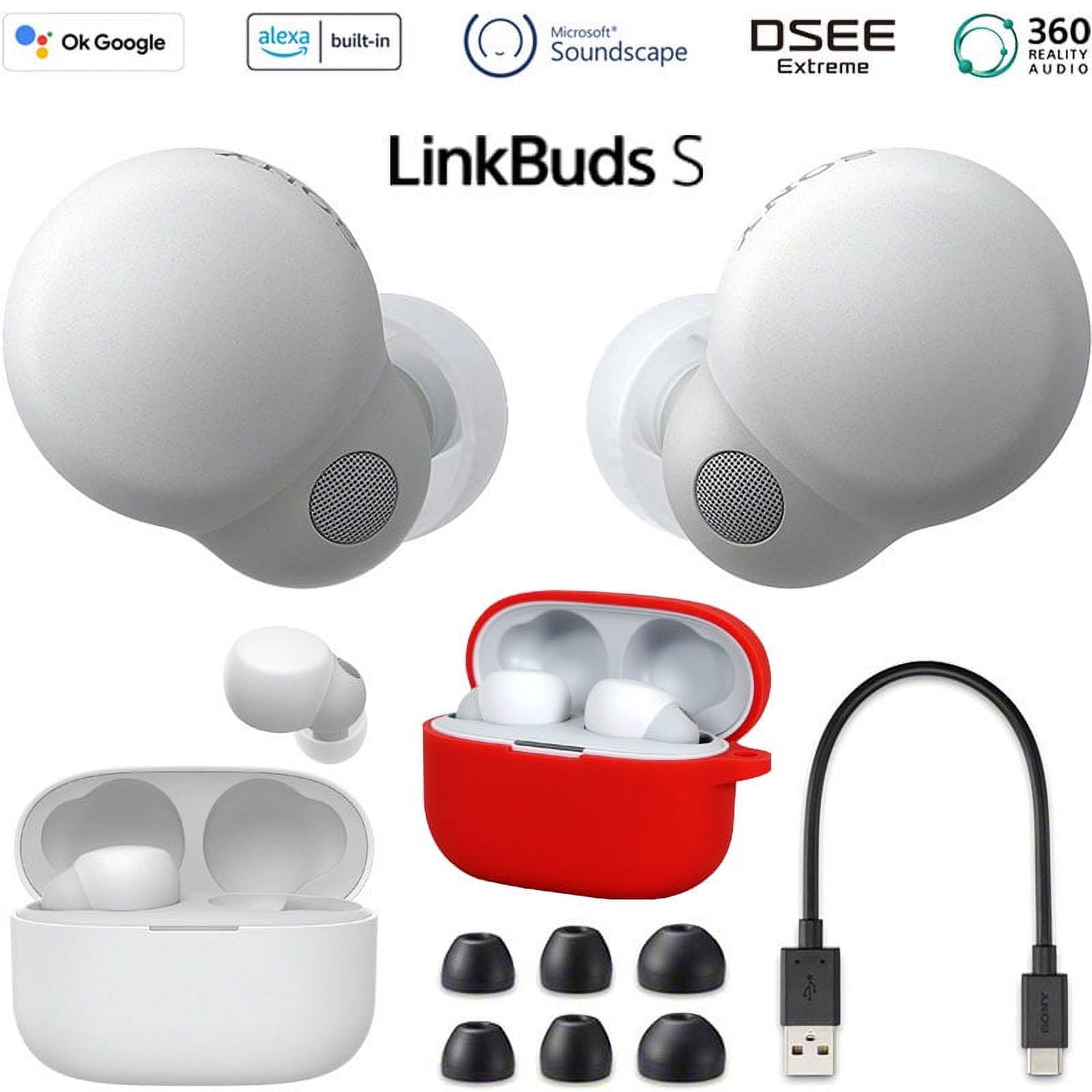 Sony LinkBuds S Truly Wireless Noise Canceling Earbuds (White) Bundle ...