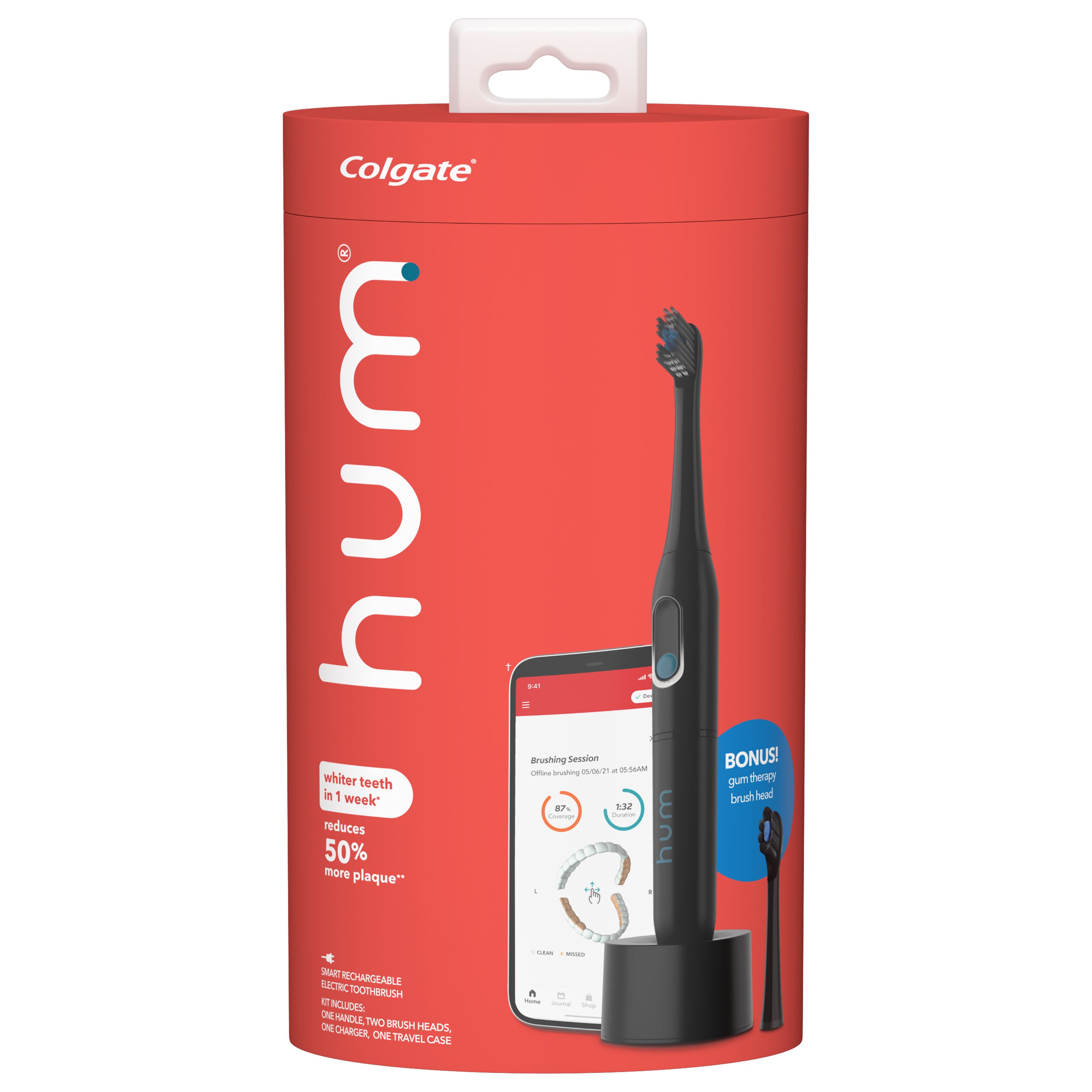hum by Colgate Smart Electric Toothbrush Kit, Rechargeable Sonic ...