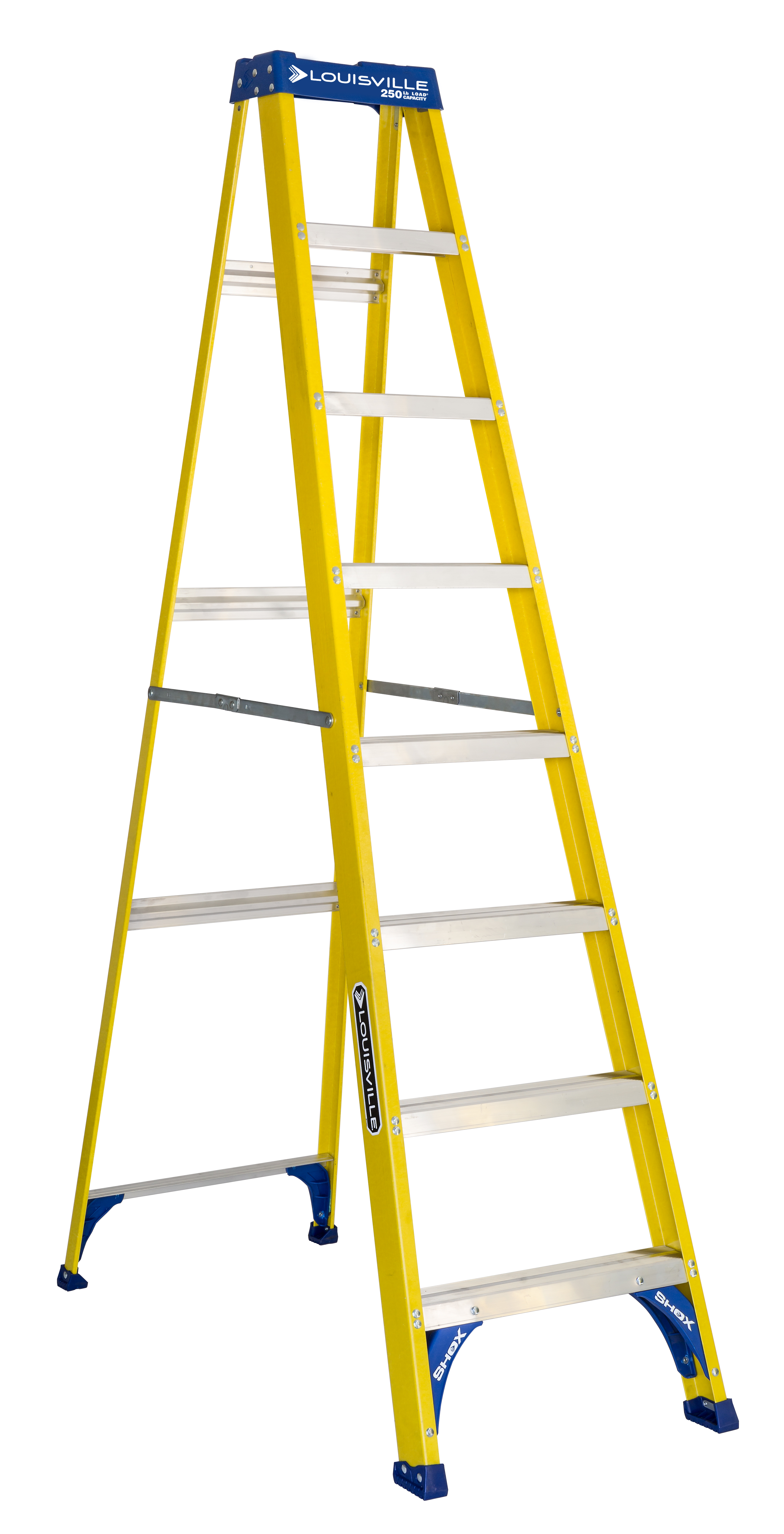 Louisville Ladder 8 foot Fiberglass Step Ladder, Type I, 250 lbs. Load ...