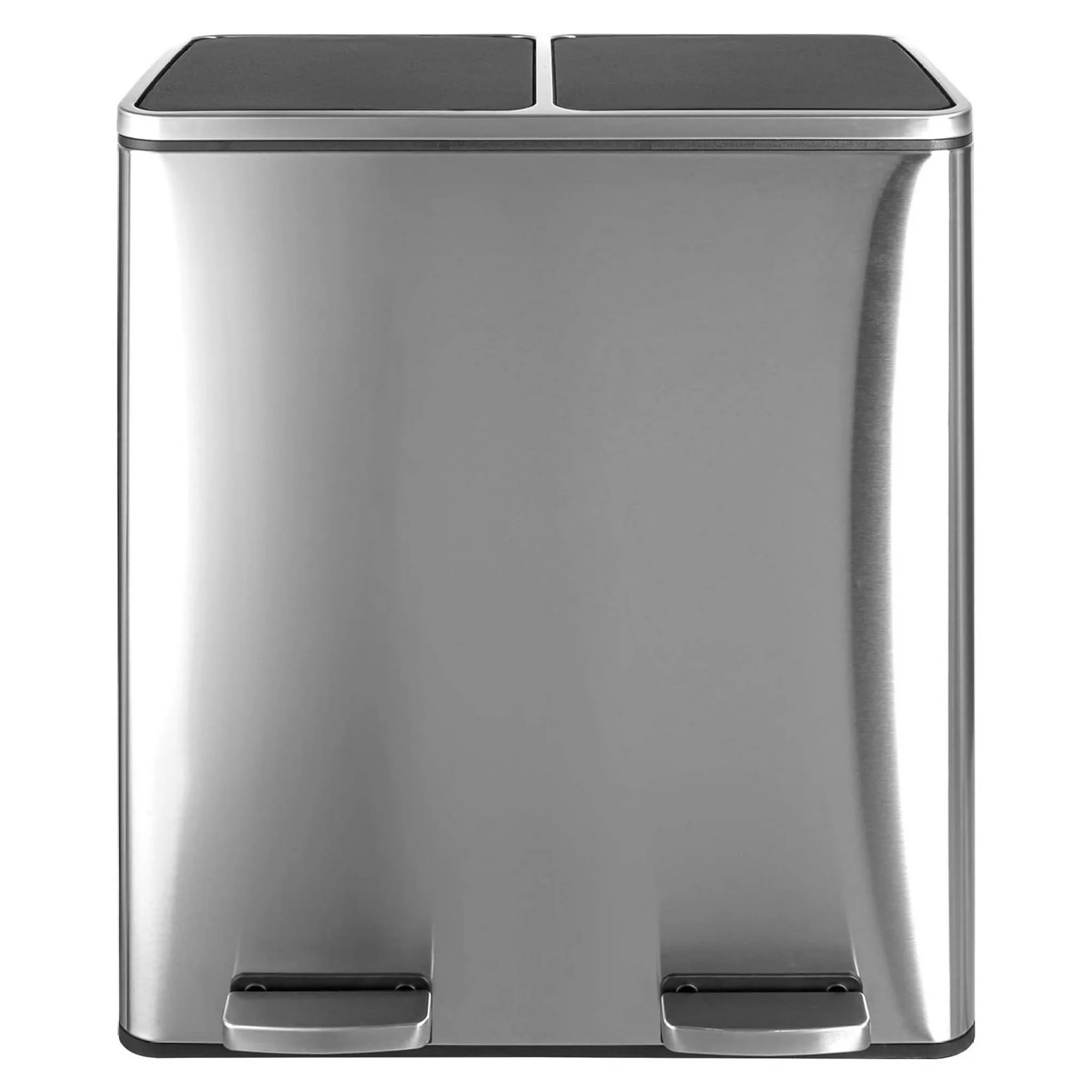 KriKac 60L(16 Gal) Dual Trash Can, Stainless Steel Kitchen Garbage Can ...