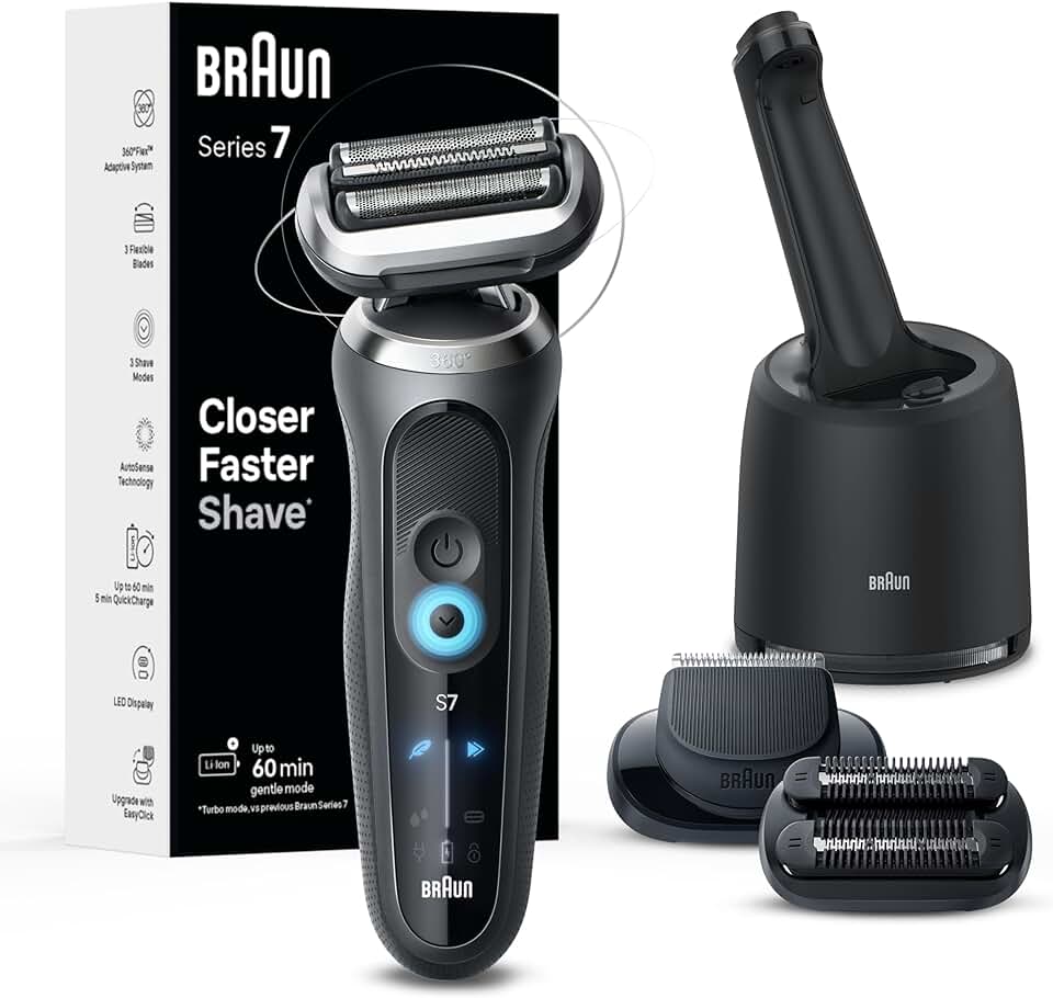 Braun Electric Shaver for Men, Series 7 7185cc, Wet & Dry Shave, Turbo ...