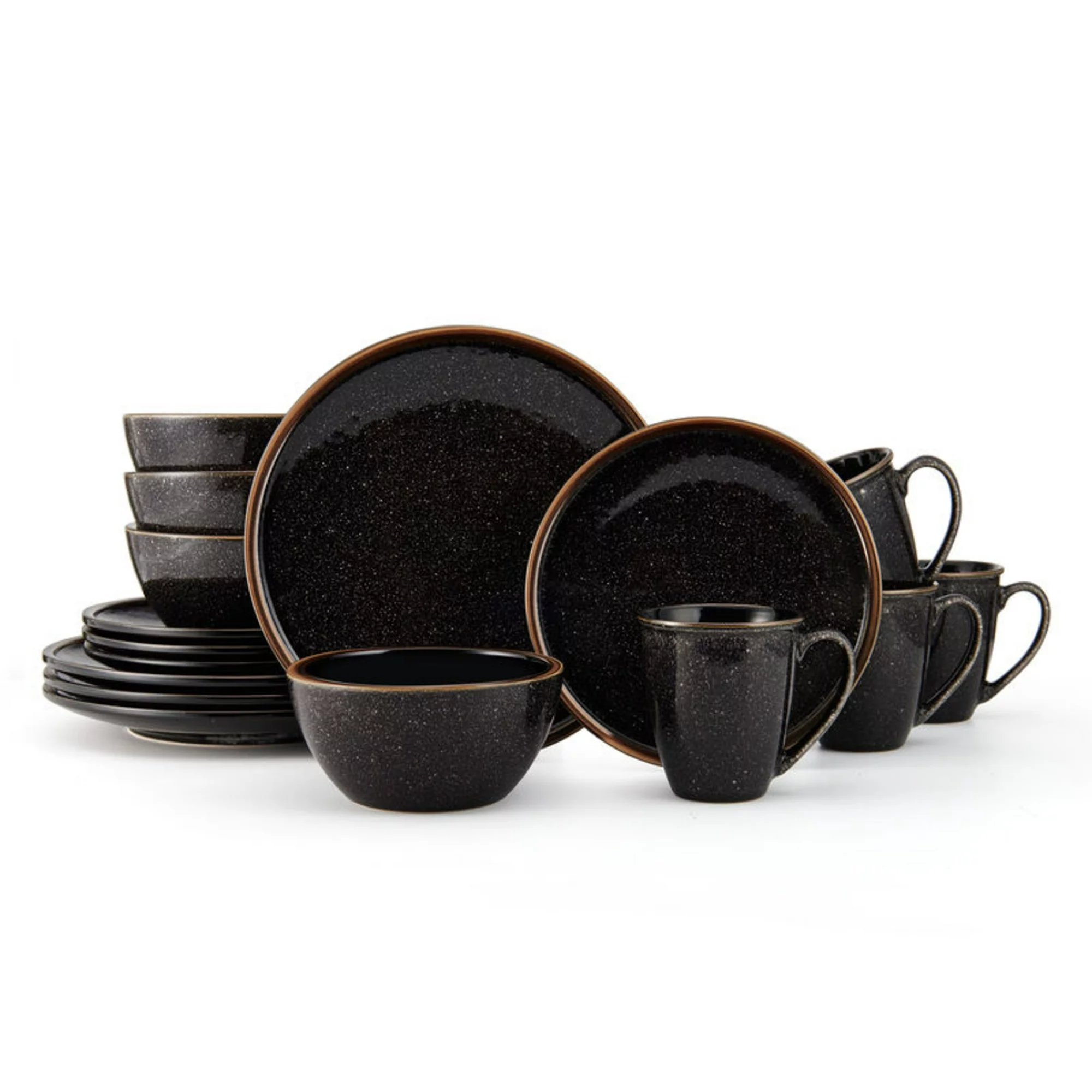 Mikasa Barrett Black 16-Piece Dinnerware Set, Service for 4 - Overstock ...
