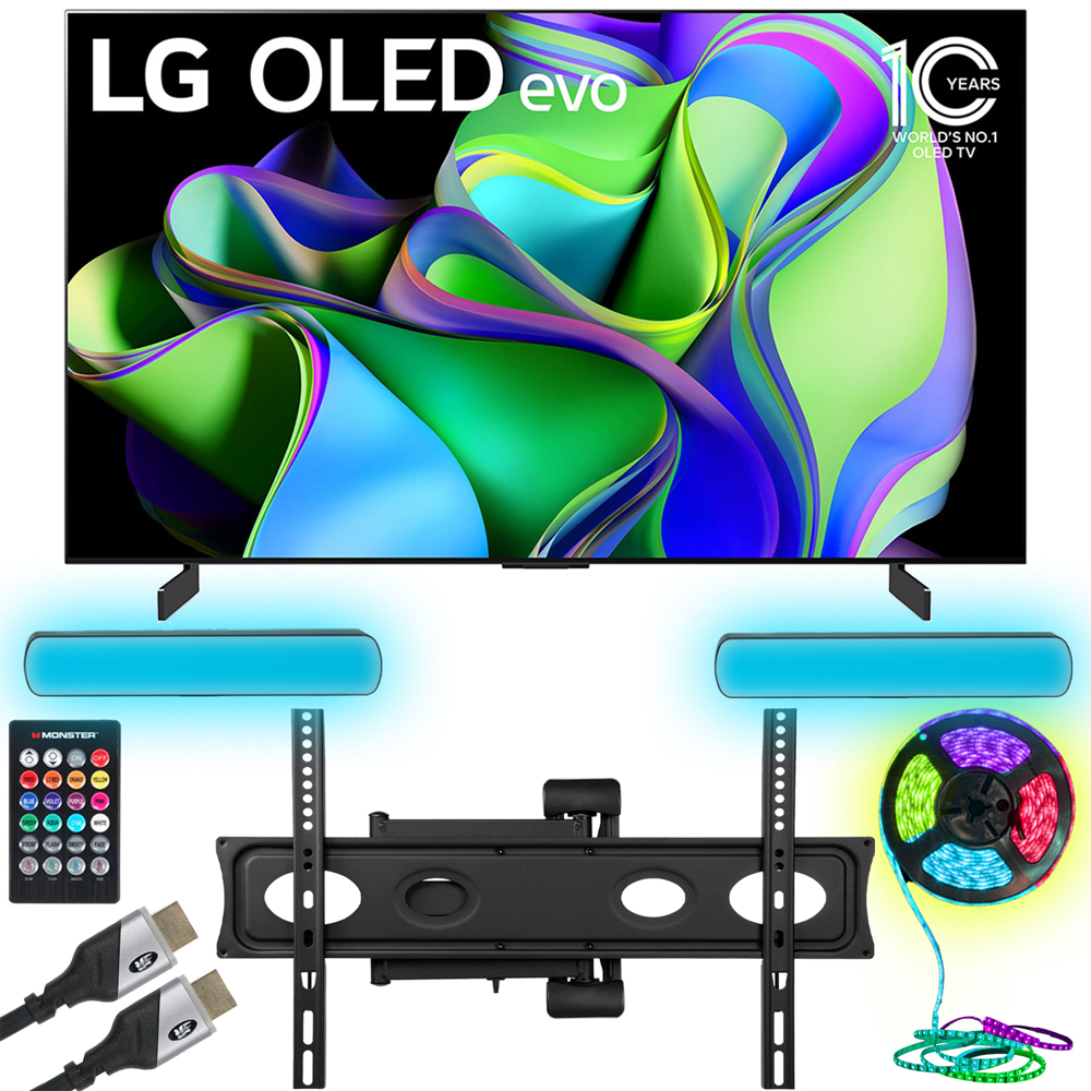 LG OLED48C3PUA OLED evo C3 48 Inch HDR 4K Smart OLED TV (2023) Bundle ...