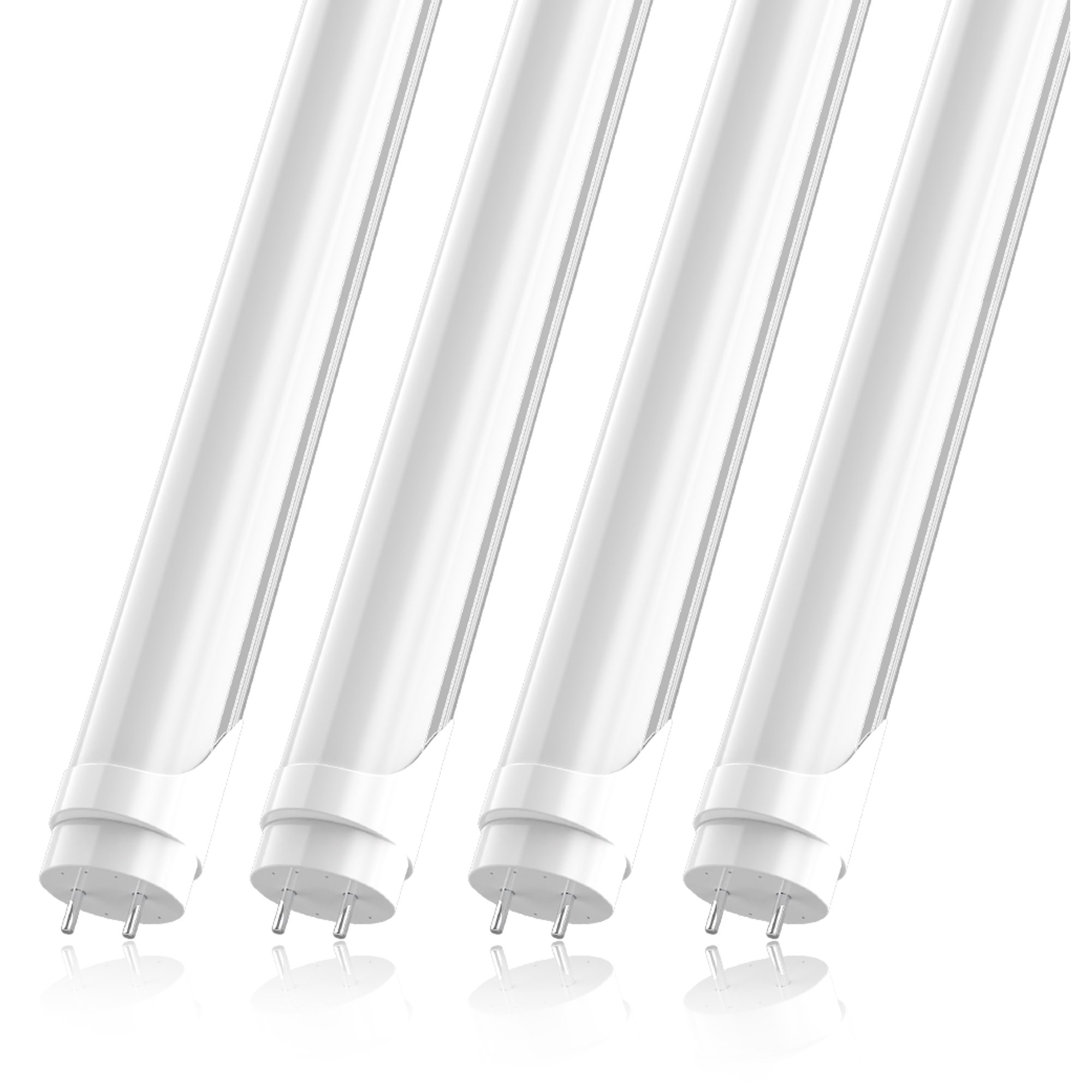 T8 4ft LED Tube Light Bulbs,Dual Row 28W 5000K,Dual-end Powered,4-Pack ...