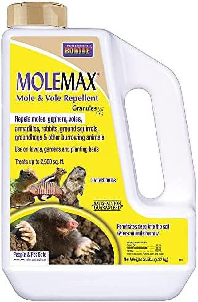 Bonide MOLEMAX Mole & Vole Repellent Granules, 5 lbs. Ready-to-Use ...