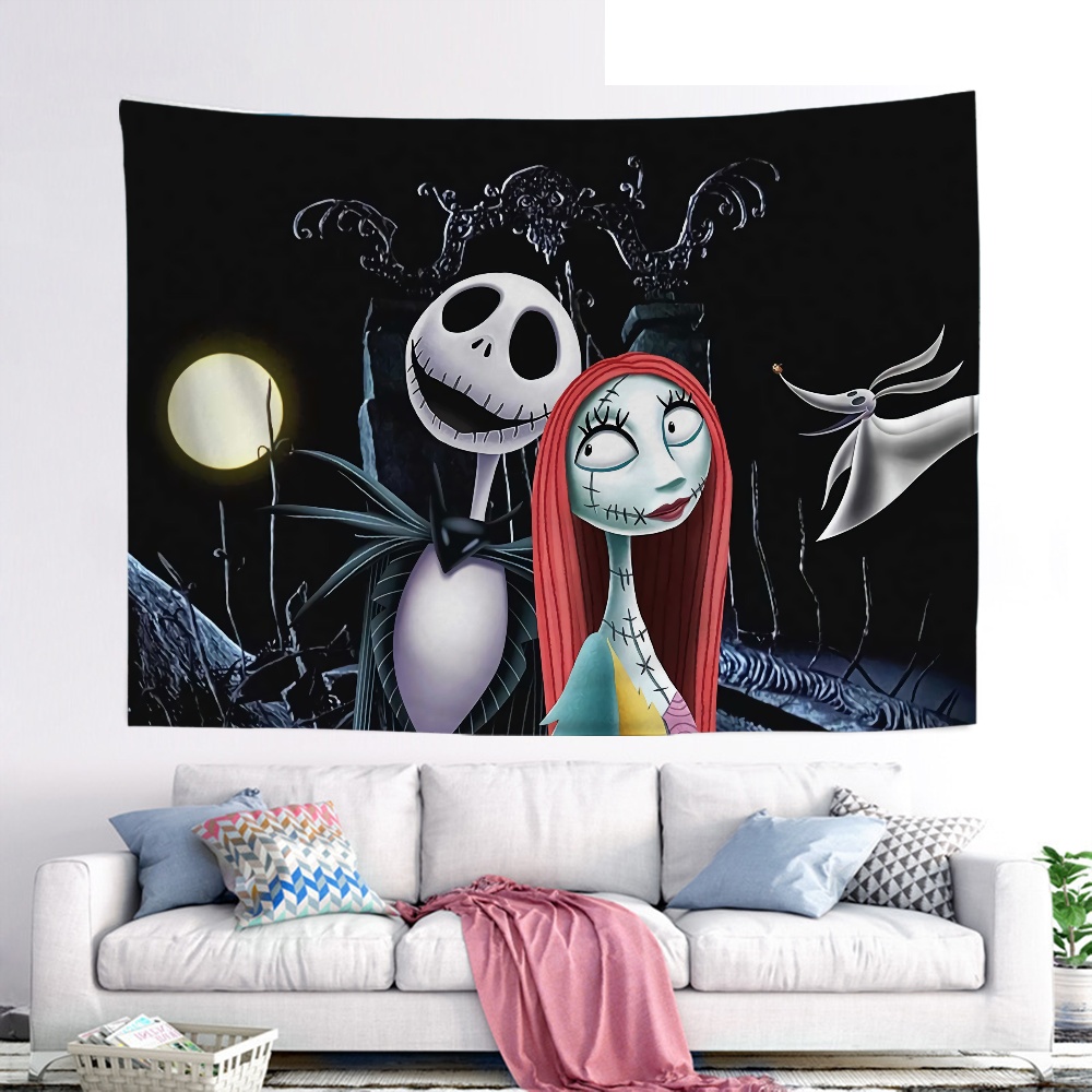 The Nightmare Before Christmas Christmas Tapestry,Jack and Sally ...