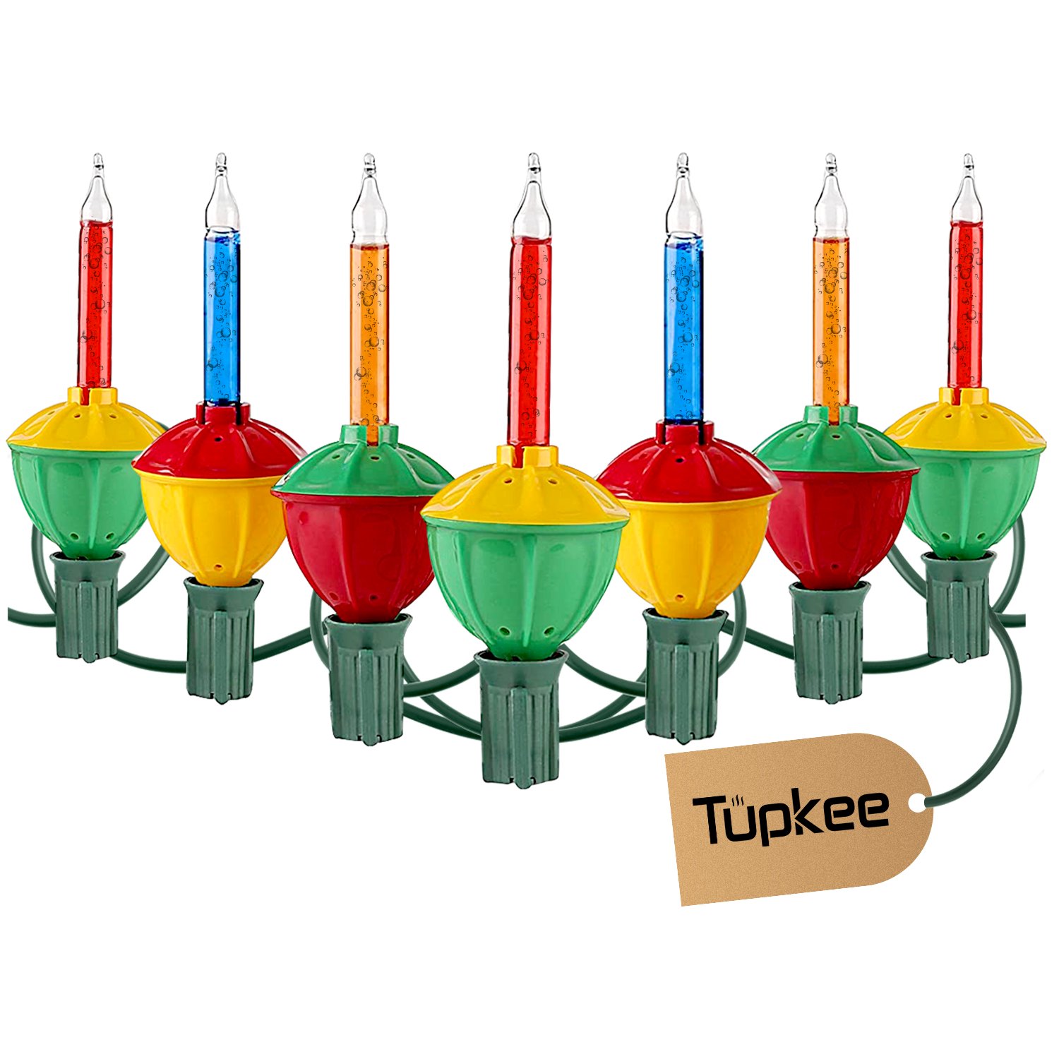 Tupkee Christmas Bubble Lights Set of 7 Multi-Color Lights - Christmas ...