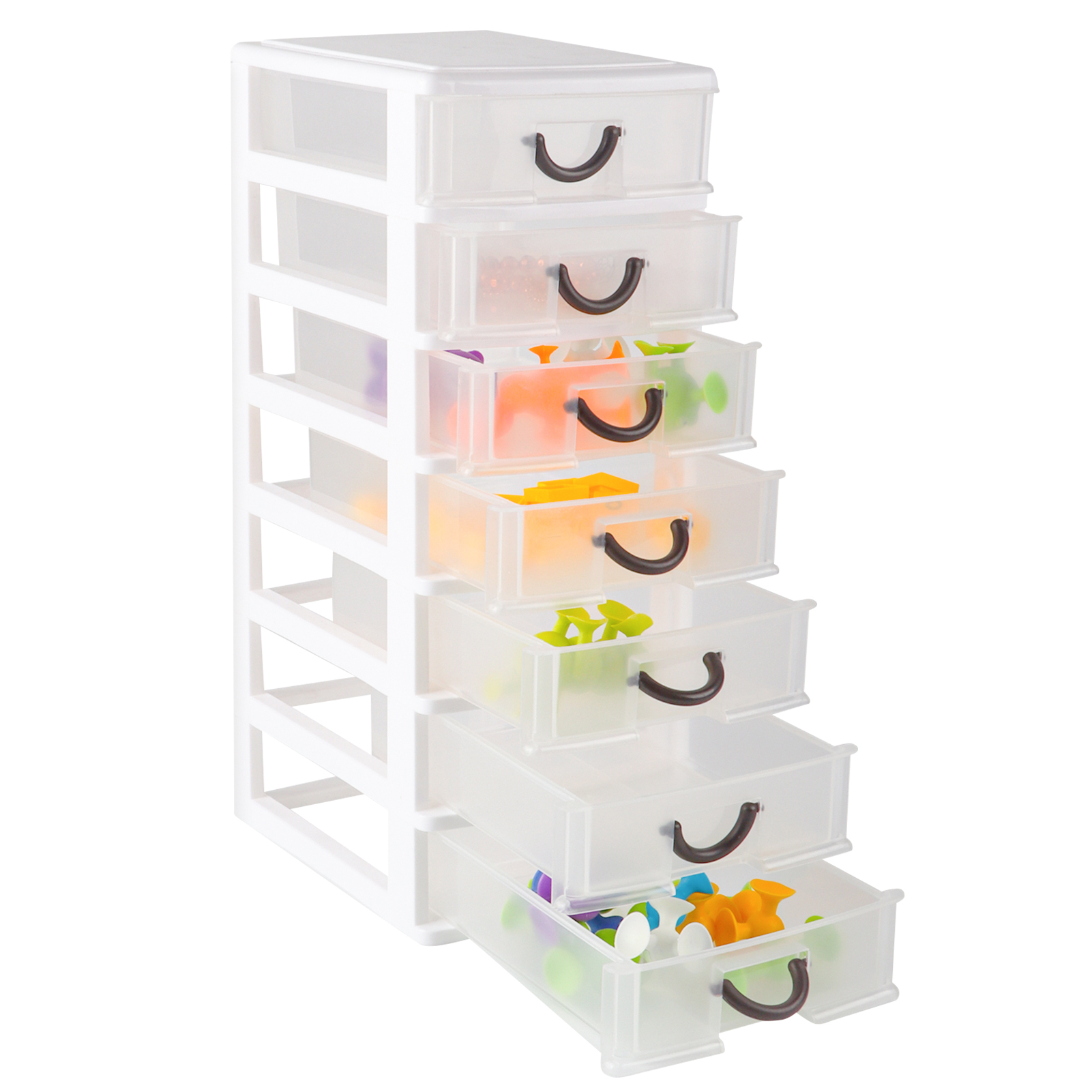 Small Plastic 7 Drawer Desktop Storage System, Organizer Box, Storage ...