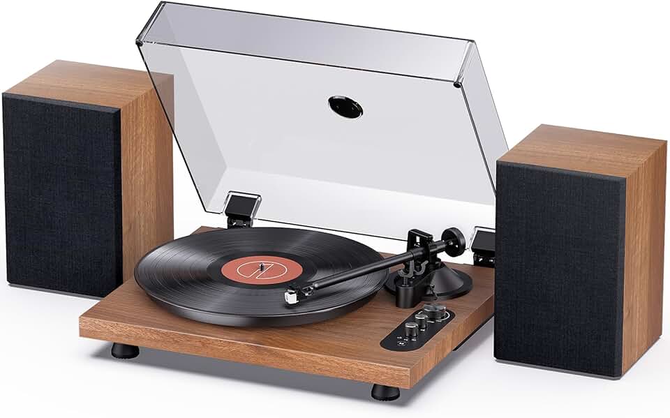 1 by ONE Record Player, Hi-Fi System Bluetooth Turntable Players with ...