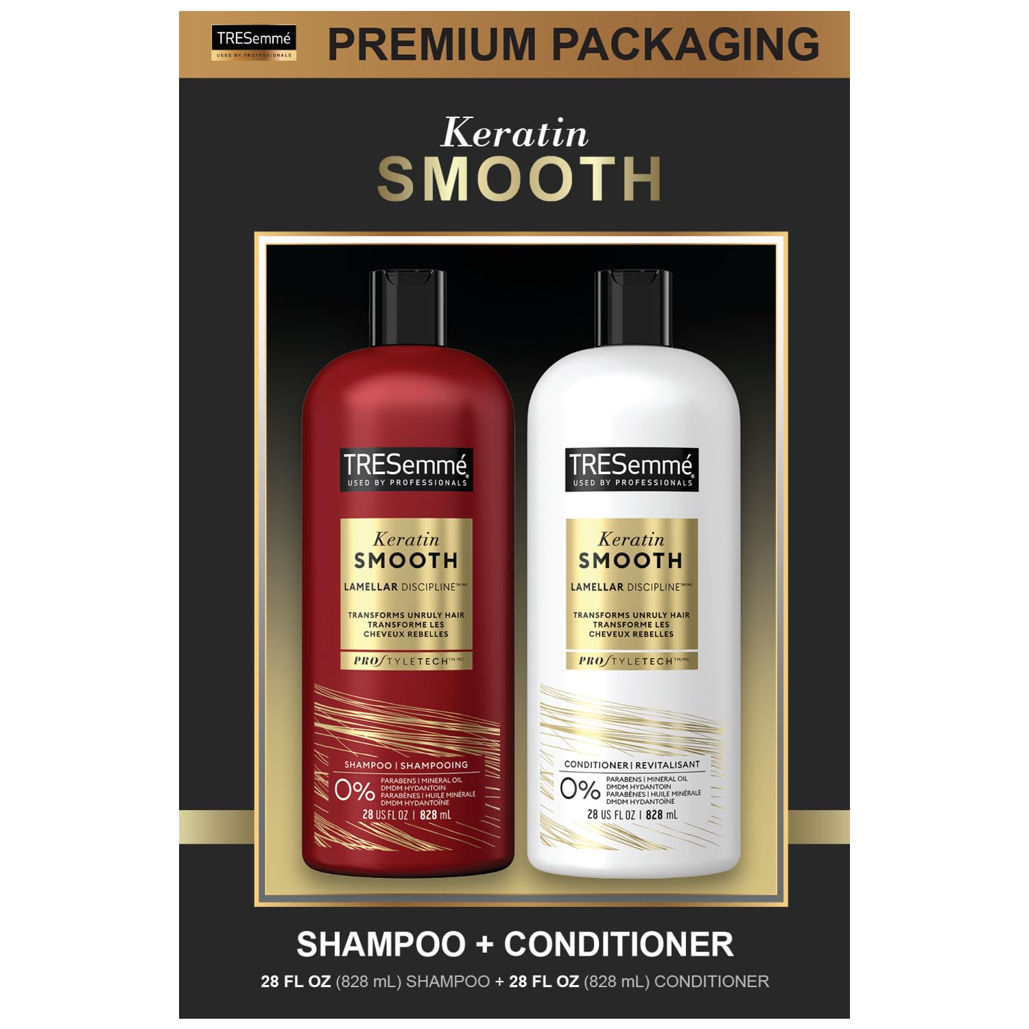 TRESemme Shampoo and Conditioner Set - Keratin Smooth Anti-Frizz Hair ...