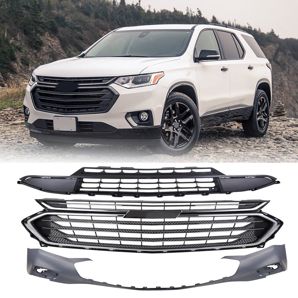 For 2018 2019 2020 2021 Chevrolet Traverse Complete Front Grille Bumper ...