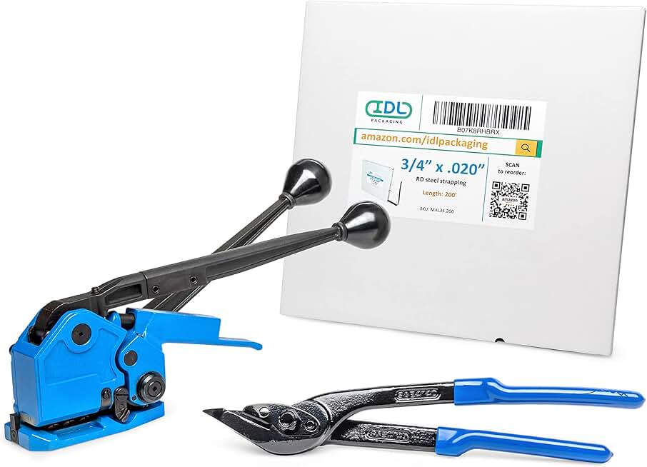 IDL Packaging PRO 3/4" x 200' Steel Strapping Kit, 1700 lbs Break ...