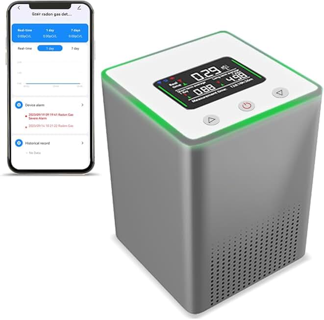 Smart Radon Detector, Radon Test for Home with Pulse Ion Chamer Sensor ...