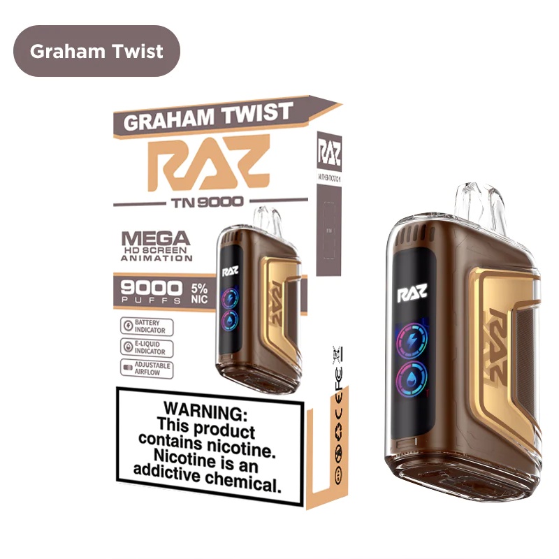 Indulge in Graham Twist Raz TN9000 Disposable Vape - A Flavorful Journey