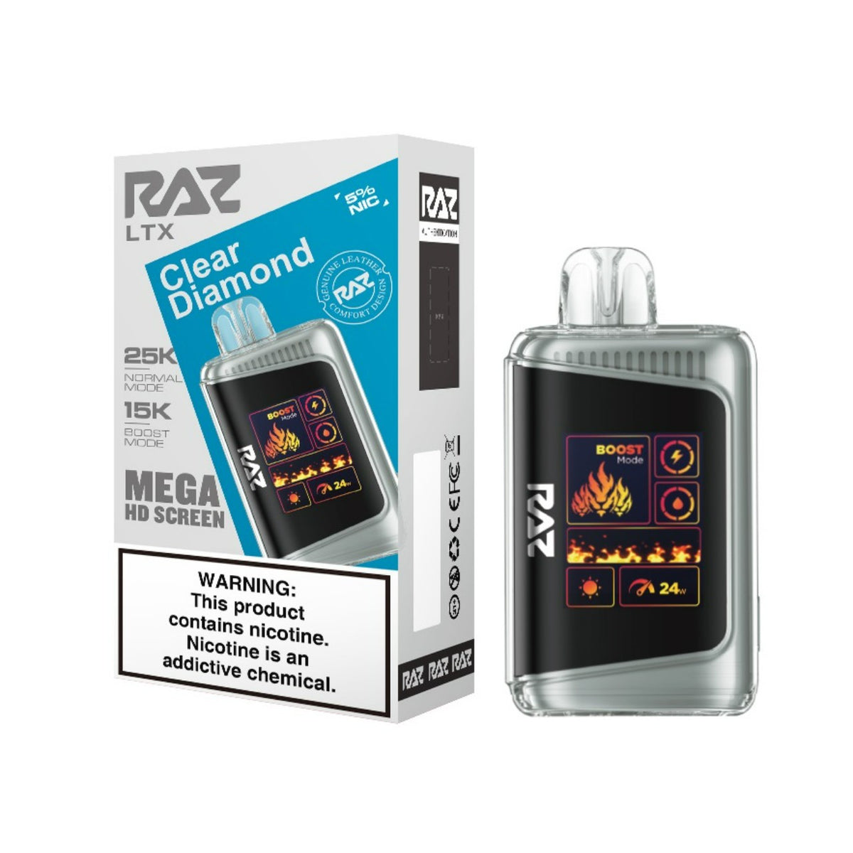 Raz 25000 Vape – Full Display Screen | 23+ Flavors | 25,000 Puffs | 5% ...